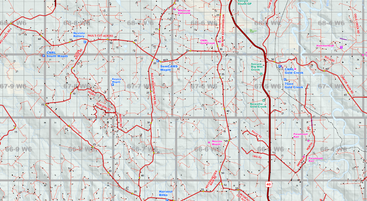 Grande Prairie South Oilfield Wall Map (1:150K) - 36"W x 40"H – SkyBase ...